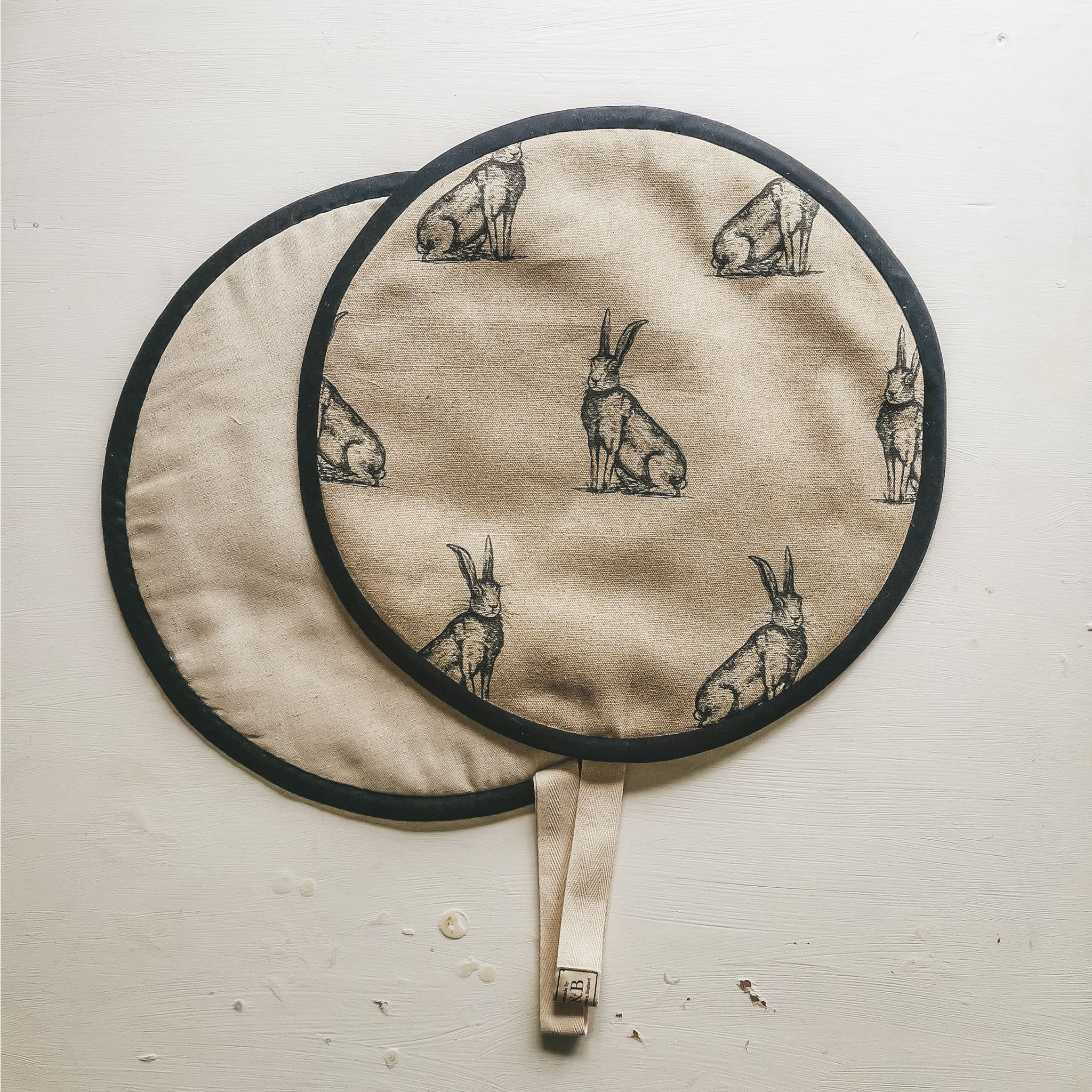 Linen Hare Hob Covers - AGA and Rayburn Hob Covers - Country Kitchen ...